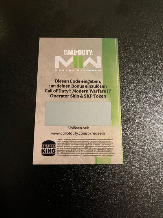 Call of duty MW 2 - BK Operator Skin (Gebraucht) in Wetzikon ZH für CHF ...