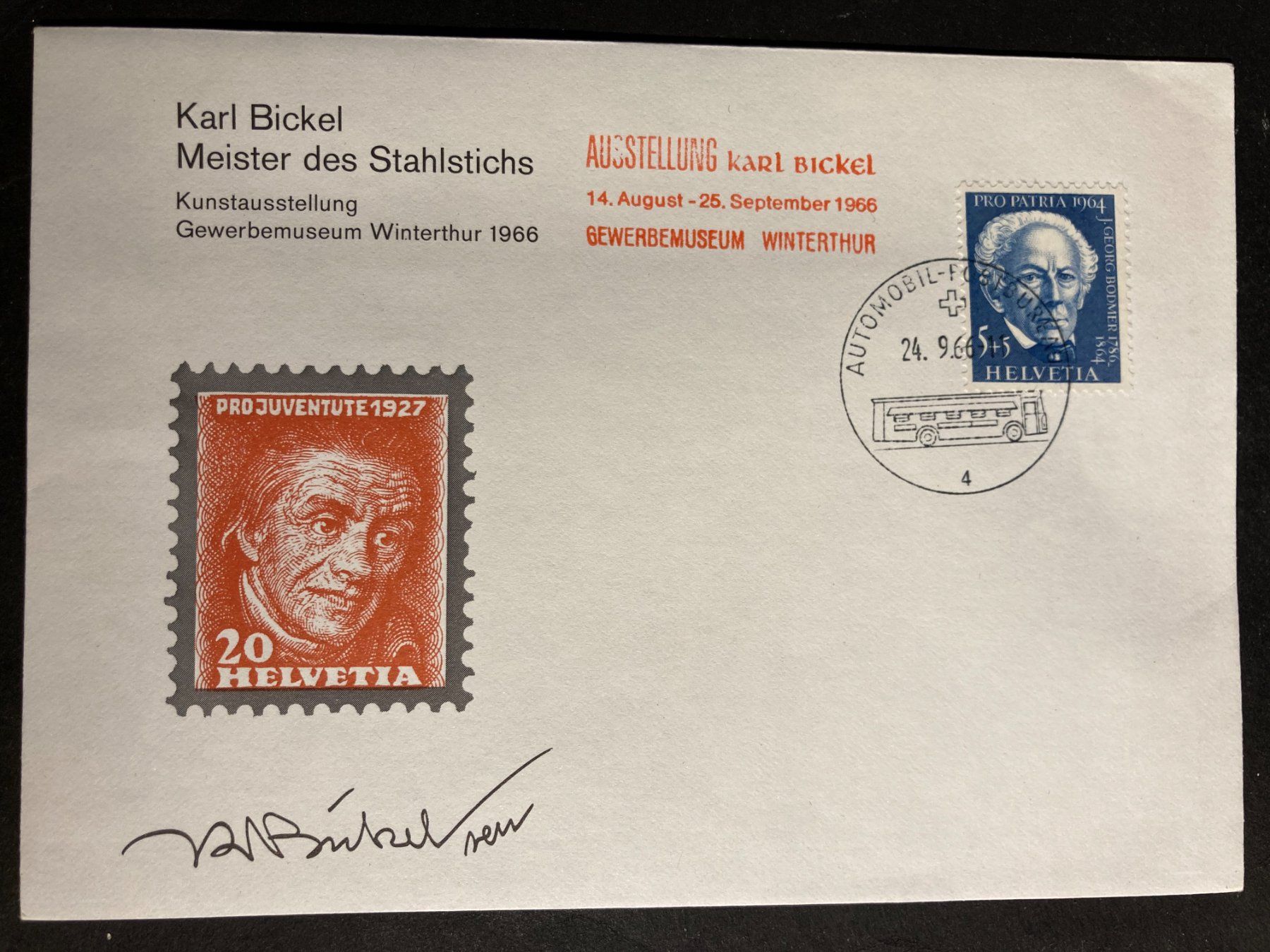 Karl Bickel 1966 Ausstellung Winterthur Automobilp PP 64 Ca2 (Neu ...