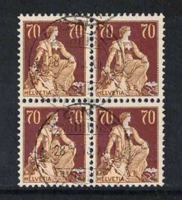 1908 Helvetia mit Schwert Nr.114 im Viererblock ʘ, ab 1.- | Kaufen auf Ricardo