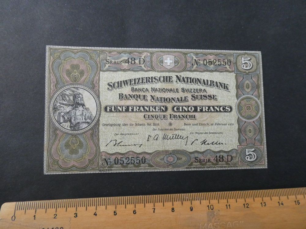 Schweiz 1951, 5 Franken (Gebraucht) in Hinterforst für CHF 13 – mit Lieferung auf Ricardo kaufen