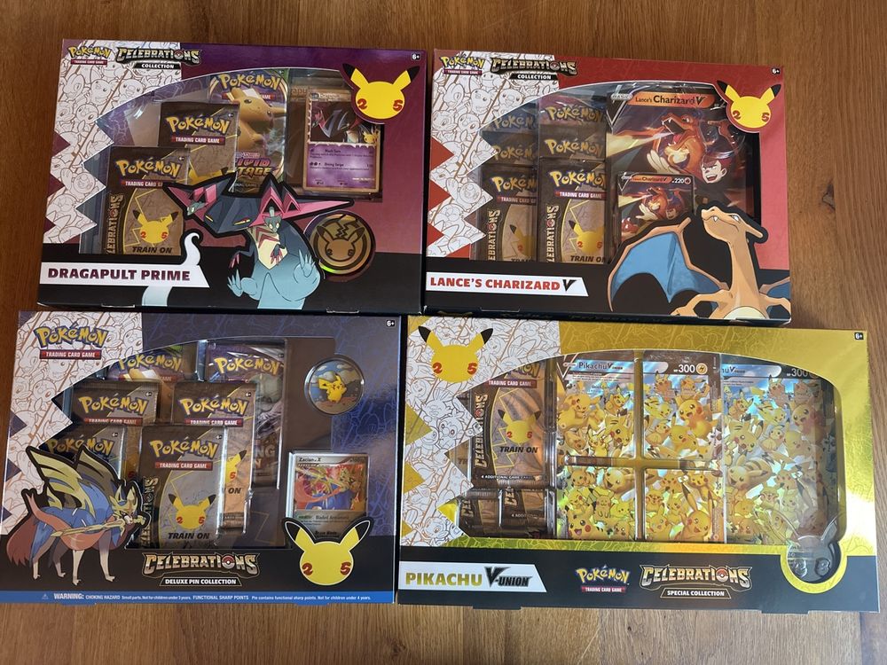 Pokemon Celebrations Box Collection 4 Set Charizard Pikachu (Neu und ...