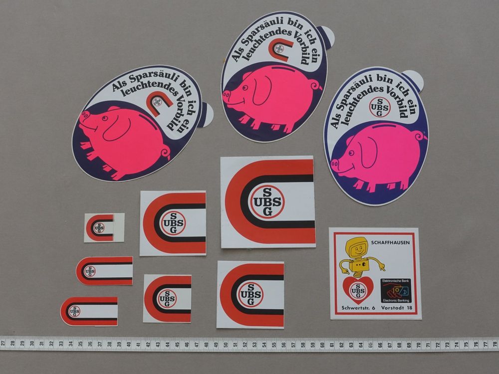 SBG / UBS, 11 alte Aufkleber, Bank, Bankgesellschaft | Kaufen auf Ricardo