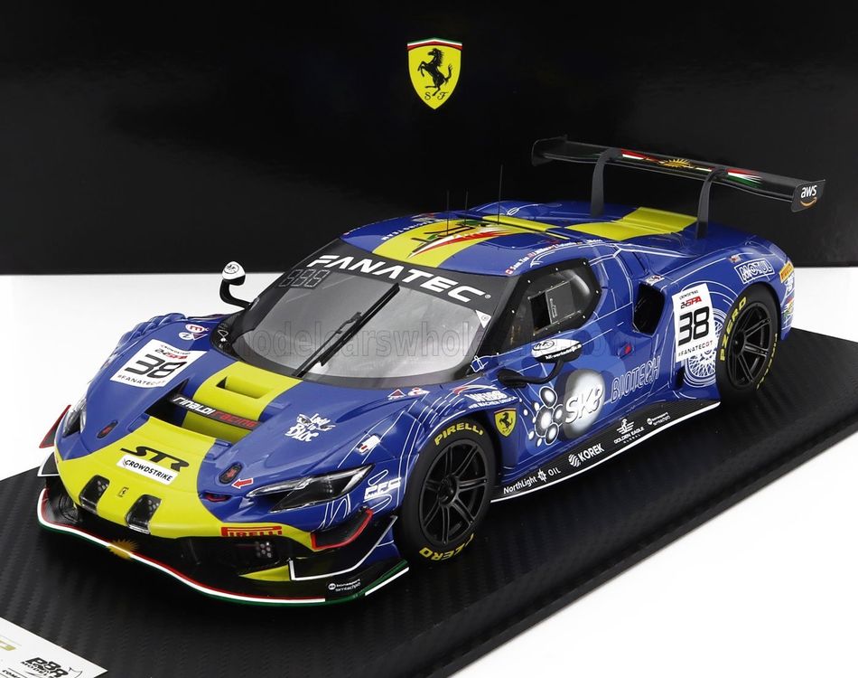 FERRARI 296 GT3 3.0L TWIN TURBO V6 TEAM ST #38 1/18 BBR NEU (Neu und ...
