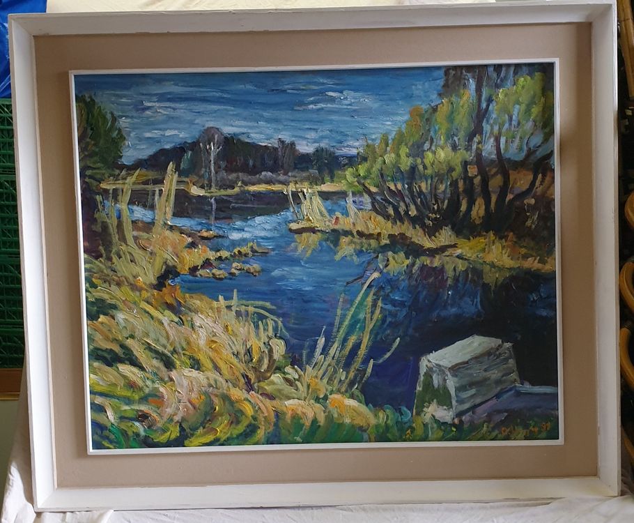 Ölgemälde, am Wasser, gerahmt und signiert, Otto Herzig (Gebraucht) in Utzigen für CHF 43 – nur ...