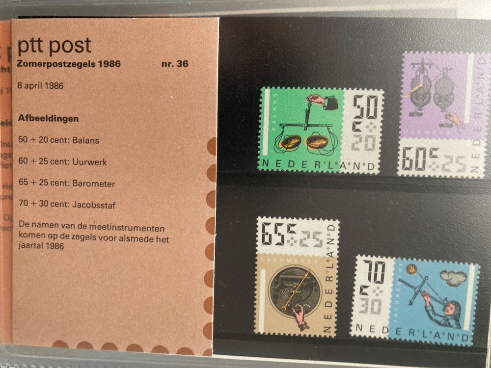 PTT MAPJES NIEDERLANDE 1986 NR.36 ** ALTE MESSINSTRUMENTE (Neu (gemäss ...