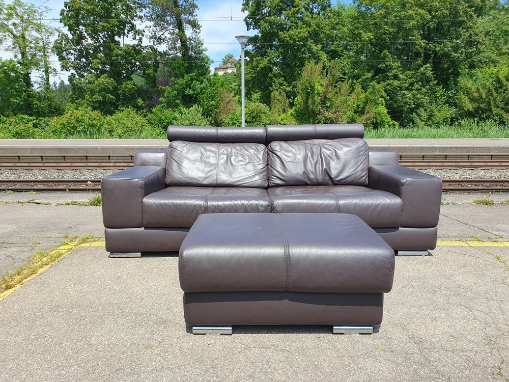 Sehr schönes grosses Ledersofa in Dunkelbraun (Ref. 231) (Gebraucht) in Au für CHF 100 – nur ...