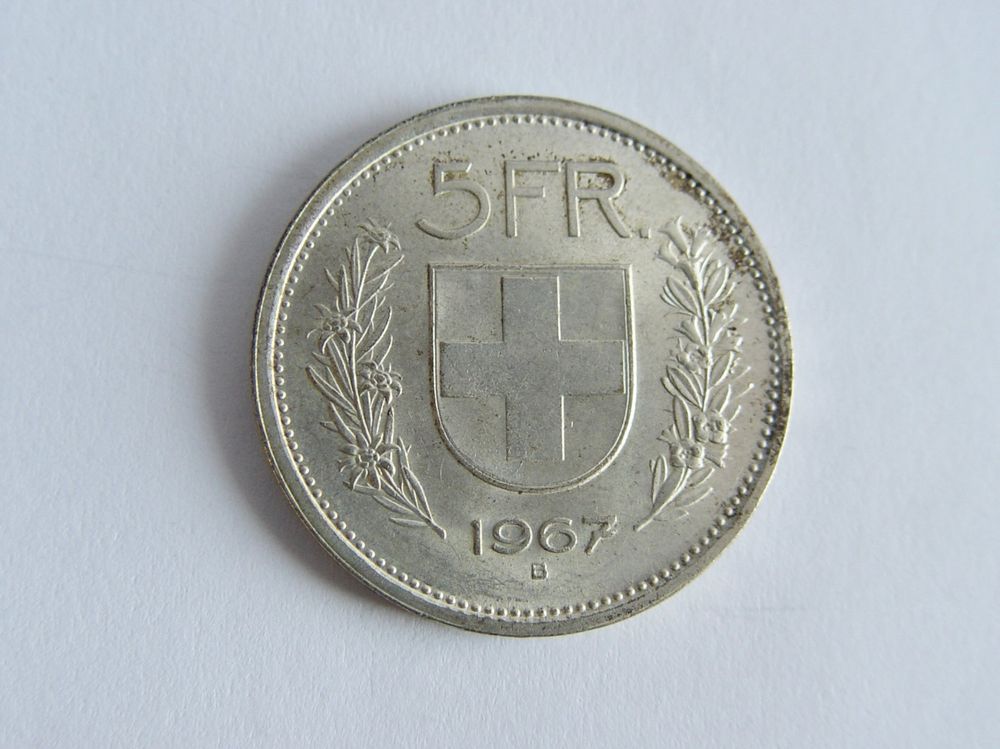 Silbermünze 5 Franken 1967 B Schweizerkreuz Wilhelm Tell | Kaufen auf Ricardo