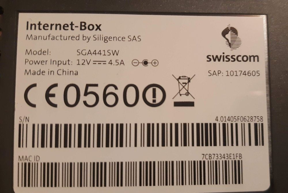 Internet box, Routeur, modem, Swisscom (Gebraucht) in Henniez für CHF 1 ...
