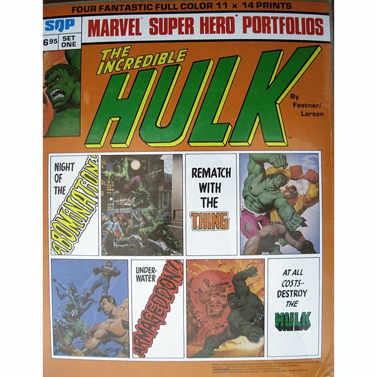 1980 THE HULK PORTFOLIO MARVEL SUPER HERO 4 FASTNER/LARSON (Neu und ...