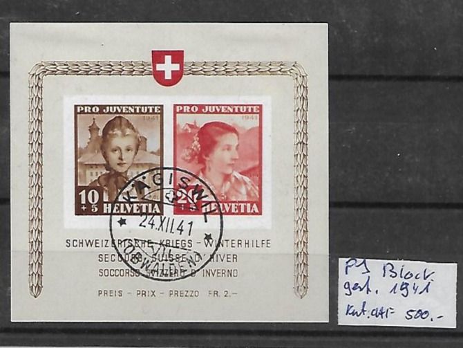PJ Block 1941 gest. 24.12.1941 Kat: CHF 500.- (Gebraucht) in Basel für CHF 50 – mit Lieferung ...