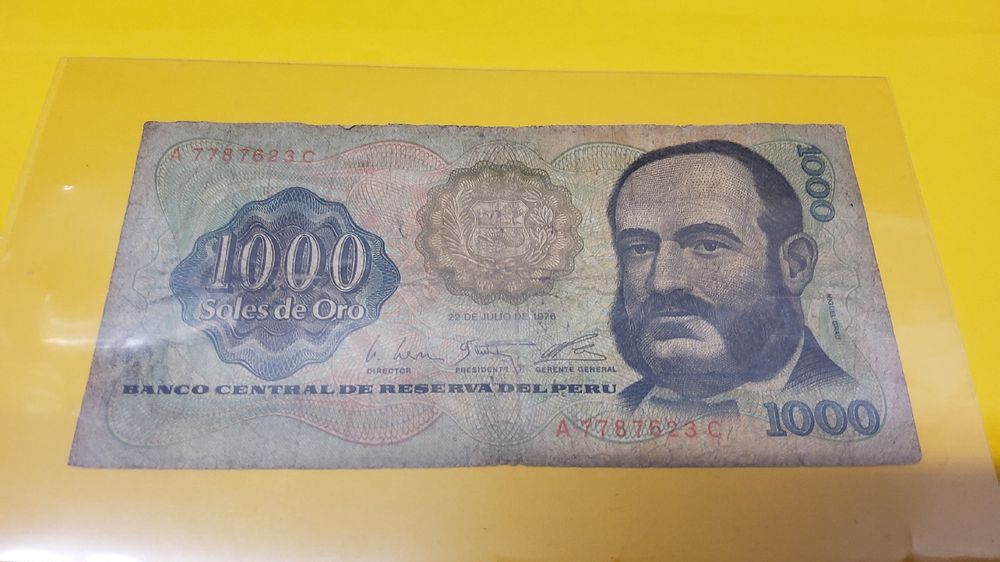 Alte Peru 1000 Soles de Oro Banknoten - Sammlerstücke 1976 (Gebraucht ...