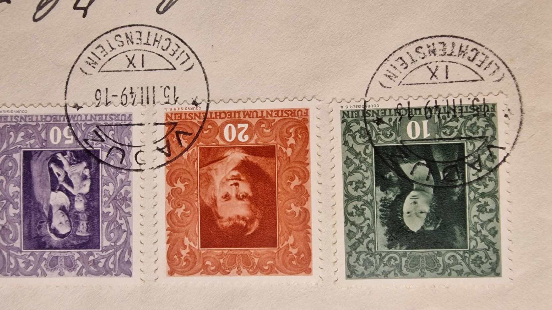 FL 1949 Serie 217/25 auf 2 FDCs, Express & R (Gebraucht) in Aesch LU ...