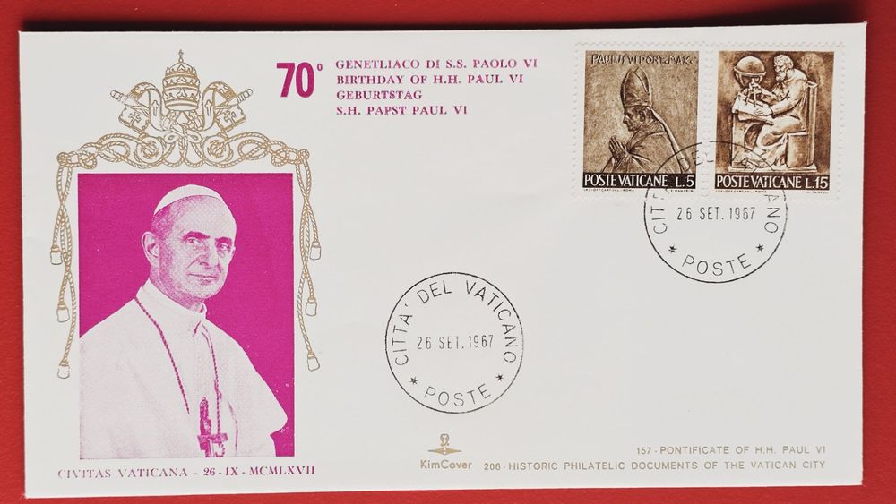 VATIKAN 70. GEBURTSTAG PAPST PAUL VI 1967 (Neu (gemäss Beschreibung ...