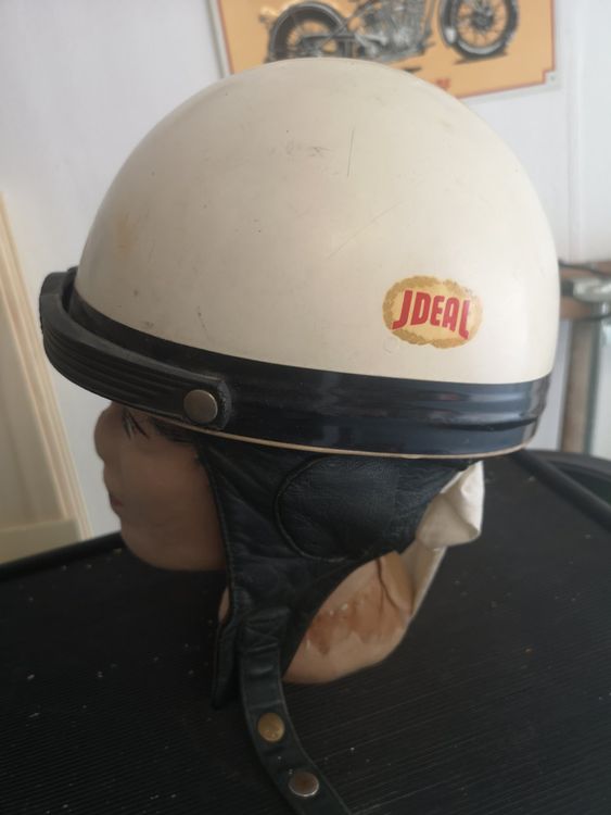 Rarität, alter JDEAL Halbschalenhelm, Motorradhelm retro (Gebraucht) in ...