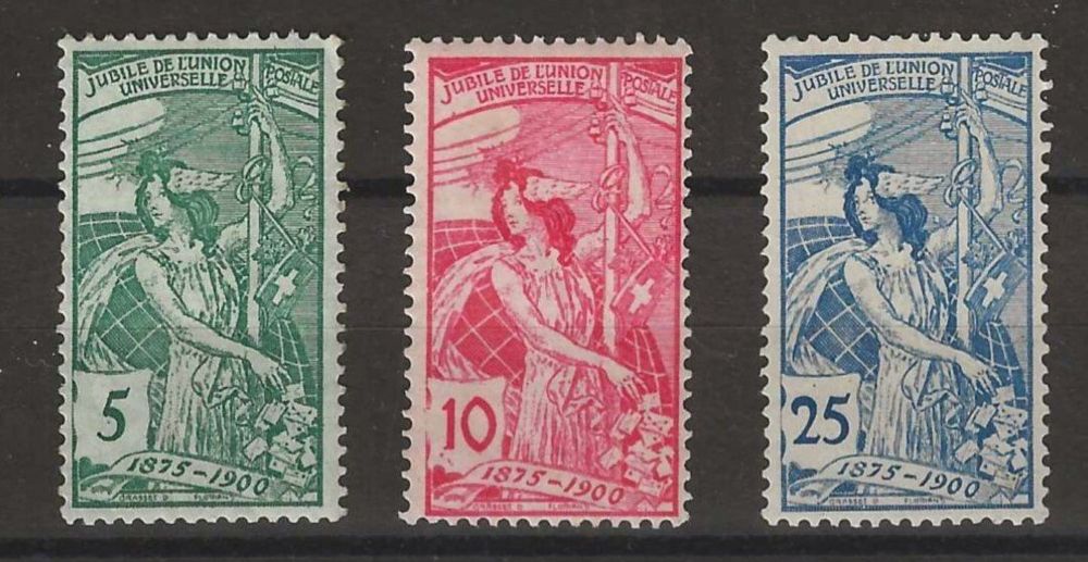 1900 : Nr. 77B - 79B postfrisch ** (Neu (gemäss Beschreibung)) in Gümligen für CHF 40 – mit ...