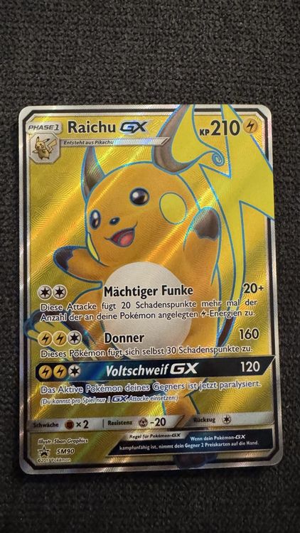 Raichu GX - Gold Karte - Top Zustand - Selten! ⚡️😊 (53) (Neu (gemäss ...
