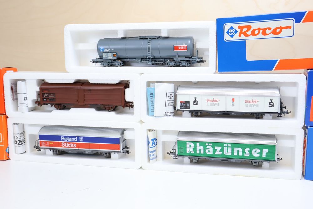 ROCO 5 x SBB Güterwagen 46643/46978/47931 - modern | Acheter sur Ricardo