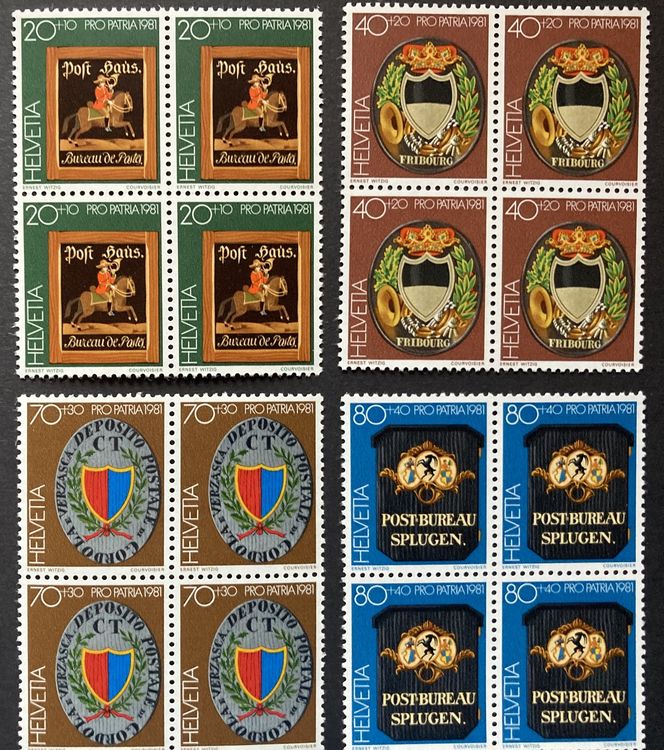 1981, PP Viererblöcke (**) Sammlung oder Frankatur !! (Neu (gemäss Beschreibung)) in Flawil für ...