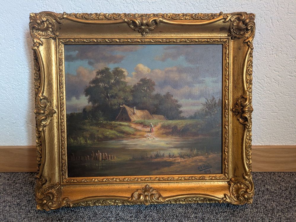 Original Ölgemälde "Landschaft" von H.V. Walti (1949) (Gebraucht) in ...
