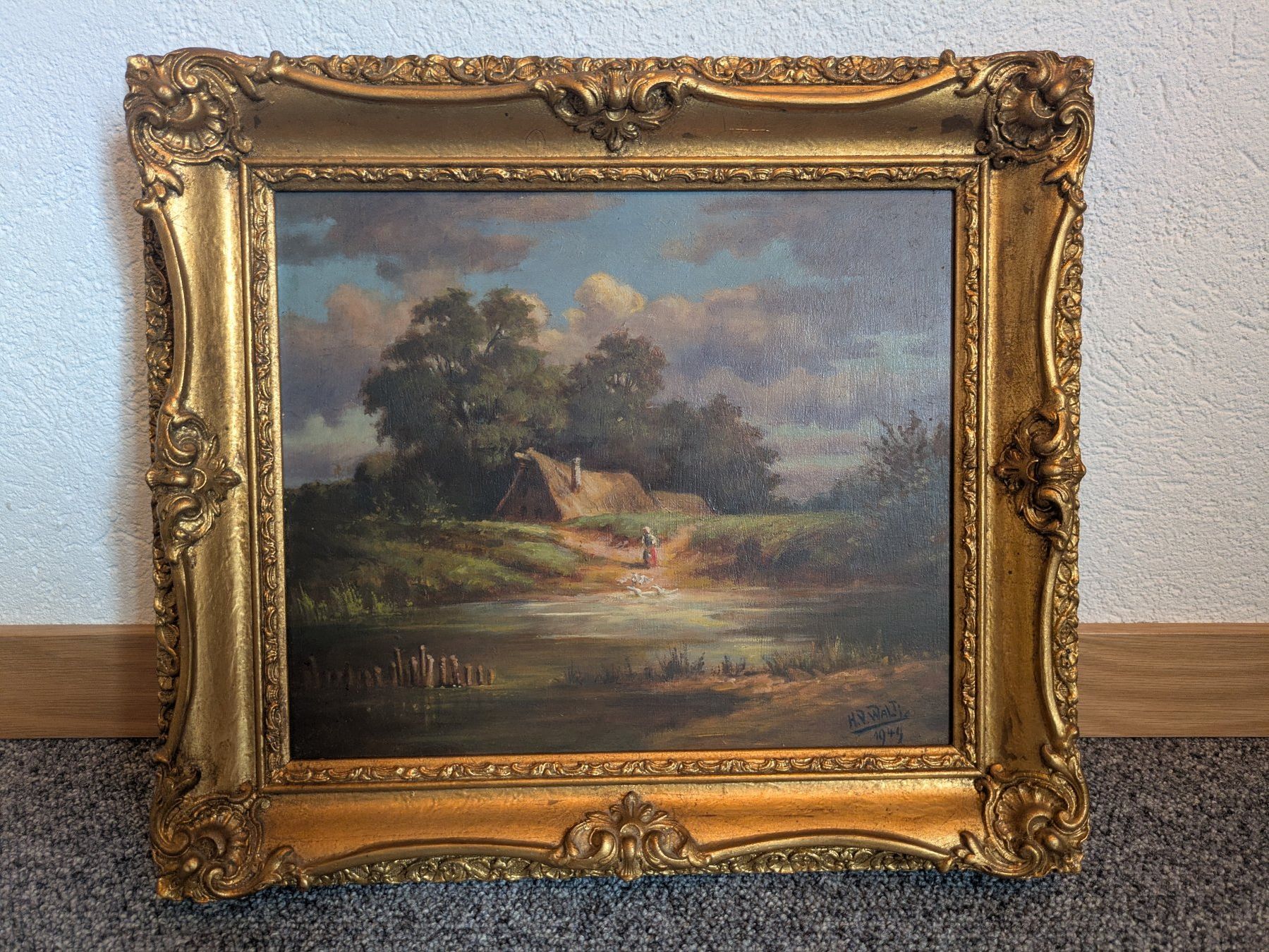 Original Ölgemälde "Landschaft" von H.V. Walti (1949) (Gebraucht) in ...