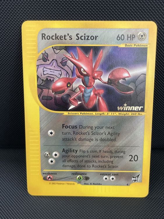 Rocket‘s Scizor BEST 4 winner gold pokemon vintage rar metal (Gebraucht ...