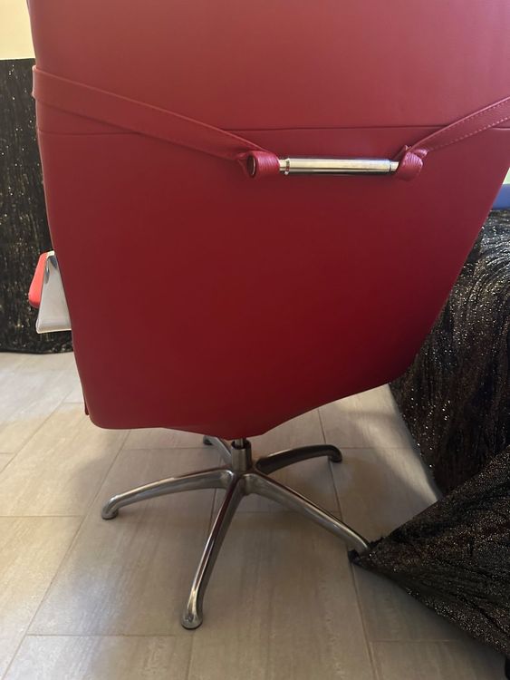 Leder Designer Sessel, Lounge Chair rot | Kaufen auf Ricardo