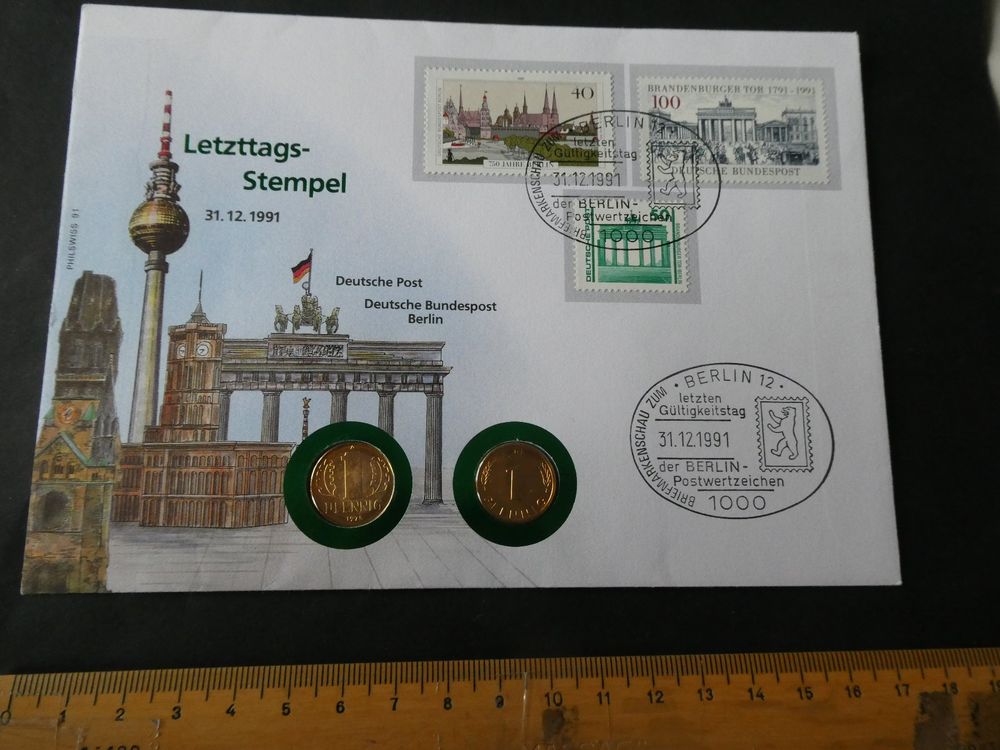 Deutschland/DDR 1991, Letztag-Stempel - Münzbrief (Neu (gemäss Beschreibung)) in Hinterforst für ...