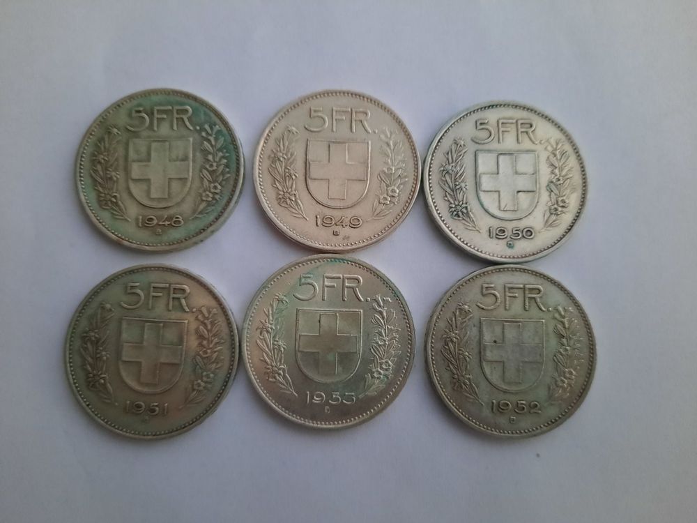 Schweizer 5 CHF Münze 1948-1953 | Kaufen auf Ricardo