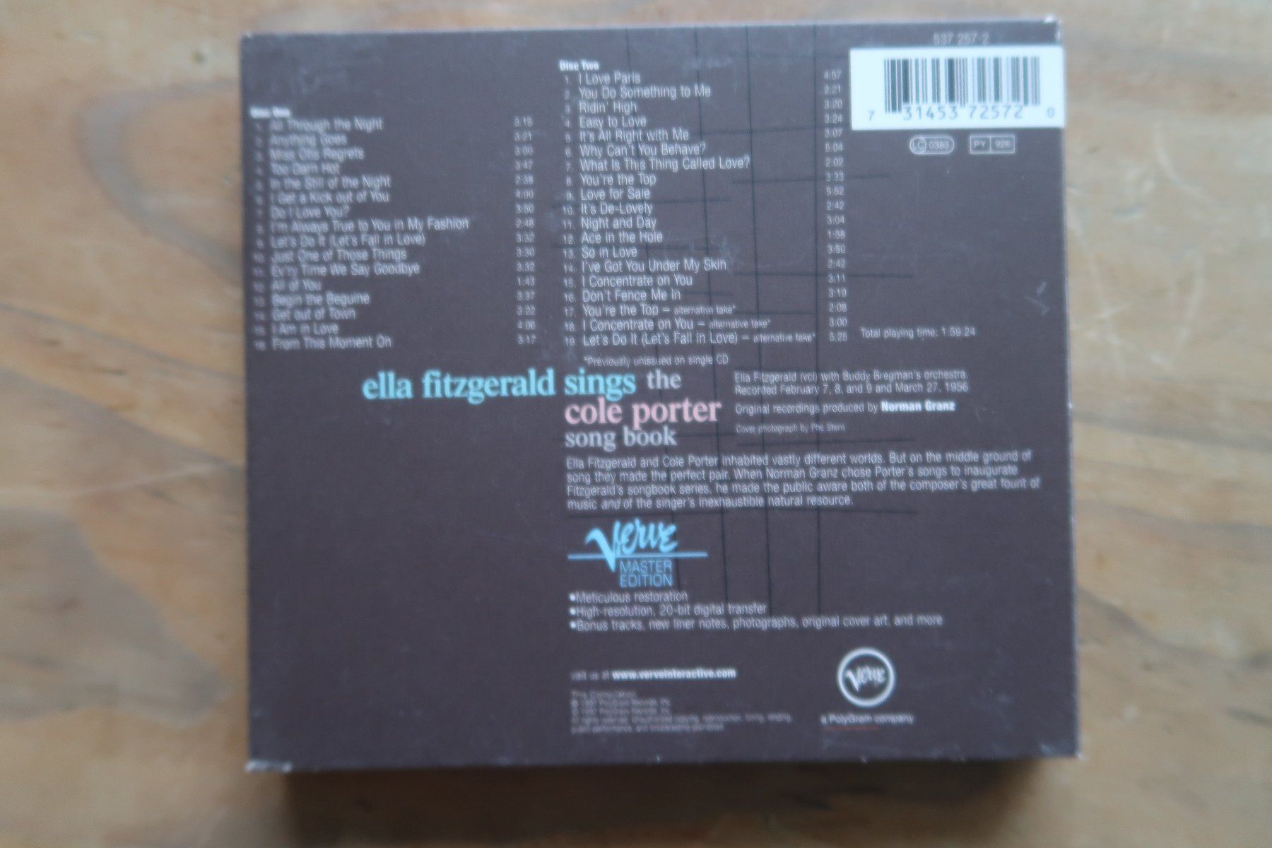 ELLA FITZGERALD SINGS THE COLE PORTER SONG BOOK - 2x CD (Gebraucht) in ...