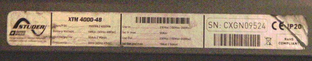 Studer Xtender XTM 4000-48 Sinus-Wechselrichter (Gebraucht) in Zürich für CHF 1000 – nur ...