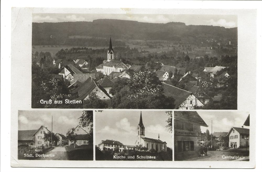 Gruss aus Stetten (AG) Baden - Kirche - Schulhaus - Feldpost (Gebraucht) in Engelburg für CHF 7. ...