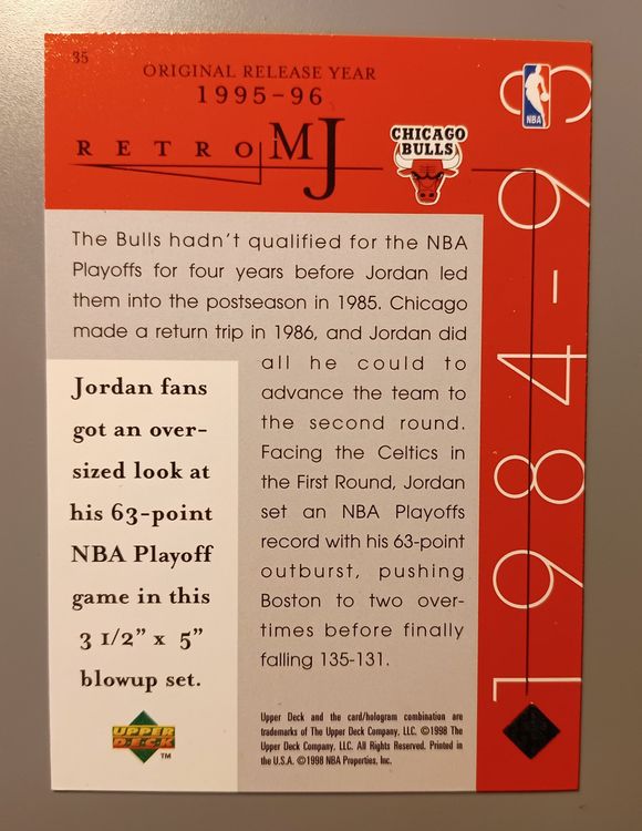 NBA Michael Jordan Retro Card (Neu (gemäss Beschreibung)) in Zürich für ...
