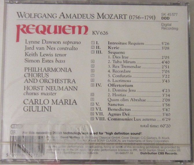 Mozart - Requiem (Giulini) | Kaufen auf Ricardo