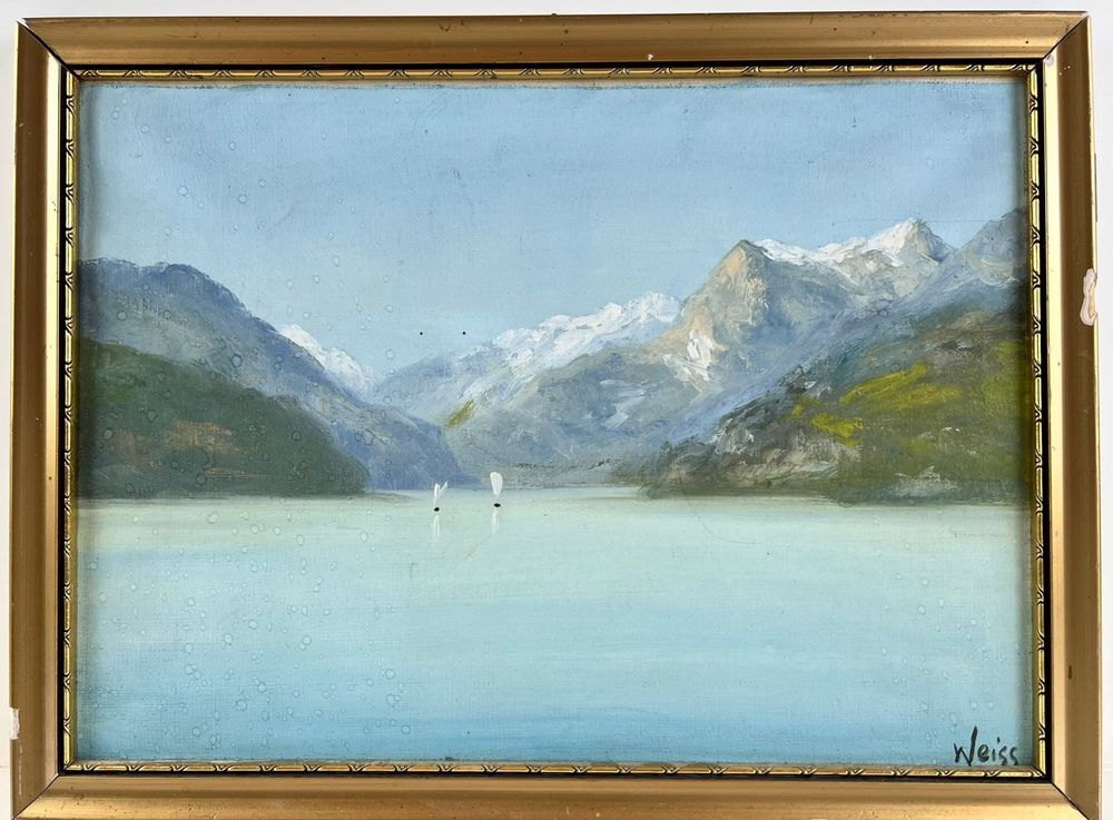 tolle Aussicht auf Meer Gemälde signiert. | Kaufen auf Ricardo