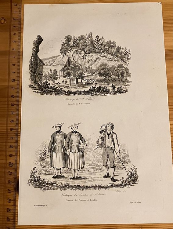 Einsiedelei St. Verena und Solothurner Tracht: Stich | Kaufen auf Ricardo