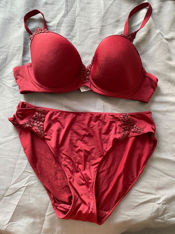 Bügel BH & Slip Set in Weinrot von Nulu | Kaufen auf Ricardo