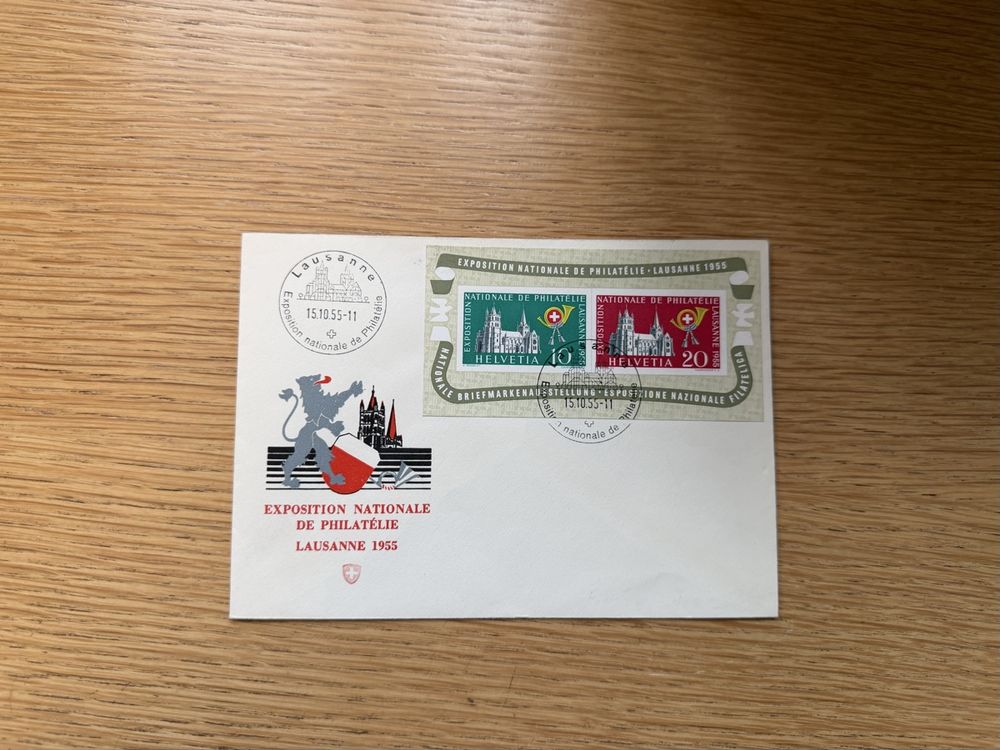 FDC Lausanne Block 15.10.1955 französische Ausgabe (Neu (gemäss Beschreibung)) in Murgenthal für ...