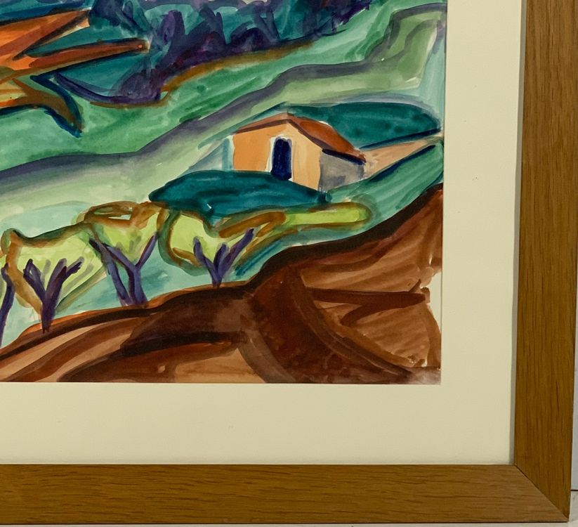 50’ er Jahre Aquarelle Landschaft Monogrammiert R.B . | Kaufen auf Ricardo