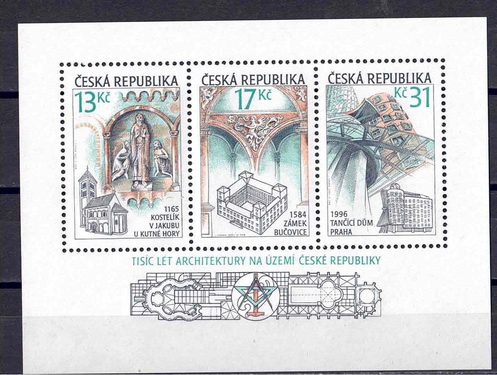 CR 2001, Block 14, 1000 Jahre Architektur in Tschechien (Gebraucht) in Zürich für CHF 2 – mit ...
