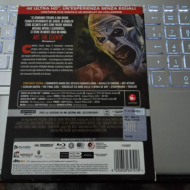 Terrifier 3 (2024) (+ Booklet, Edizione Limitata, 4K Ultra (Neuf (Voir ...
