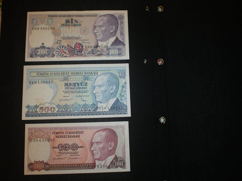 3 Banknote Turkiye 1.000/500/100 Lirasi | Kaufen auf Ricardo