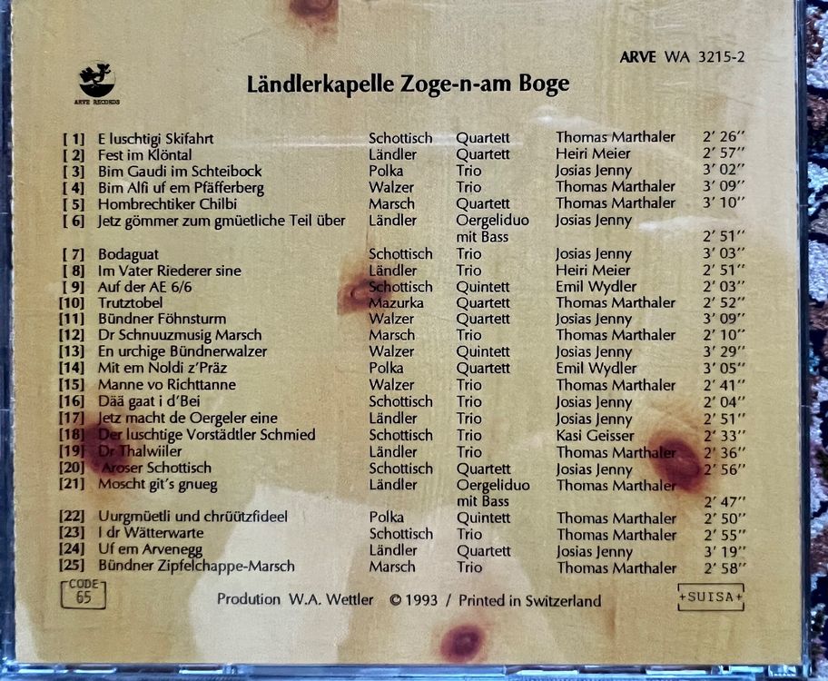 Ländlerkapelle Zoge-n-am Boge - RARE CD (Neu (gemäss Beschreibung)) in ...