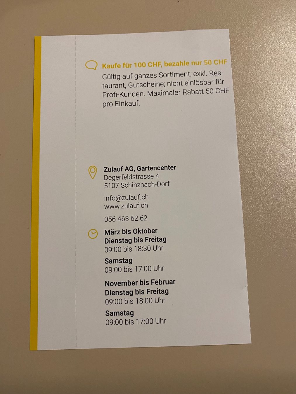 Zulauf Gartencenter Schinznach Rabatt bis CHF 50.00 (Neu (gemäss Beschreibung)) in Liestal für ...