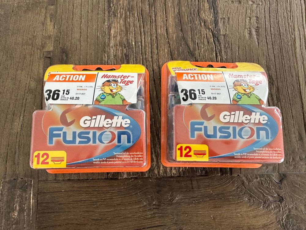 Gillette Fusion 2x MEGA PACK à 12 Klingen NEU!!!!!!!! | Kaufen auf Ricardo