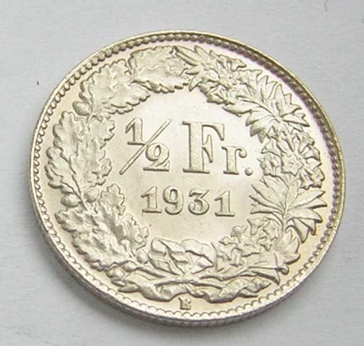 1931 B, 1/2 Fr., stgl, TOP | Kaufen auf Ricardo