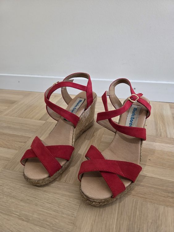 Sandales compensées rouges Maria Barcelo, taille 36 (Neuf (Voir ...
