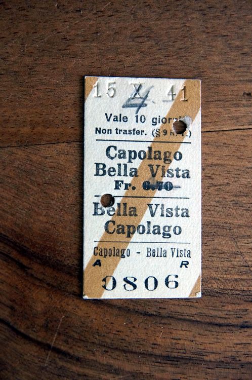 MG Billet Capolago - Bella Vista - 1941 (Gebraucht) in Schönenwerd für ...