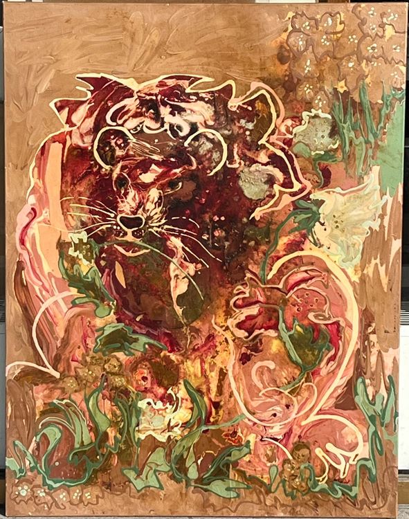 Grosse Abstrakte Gemälde von ein Bär Unleserlich Signiert (Gebraucht) in Root für CHF 19 – mit ...