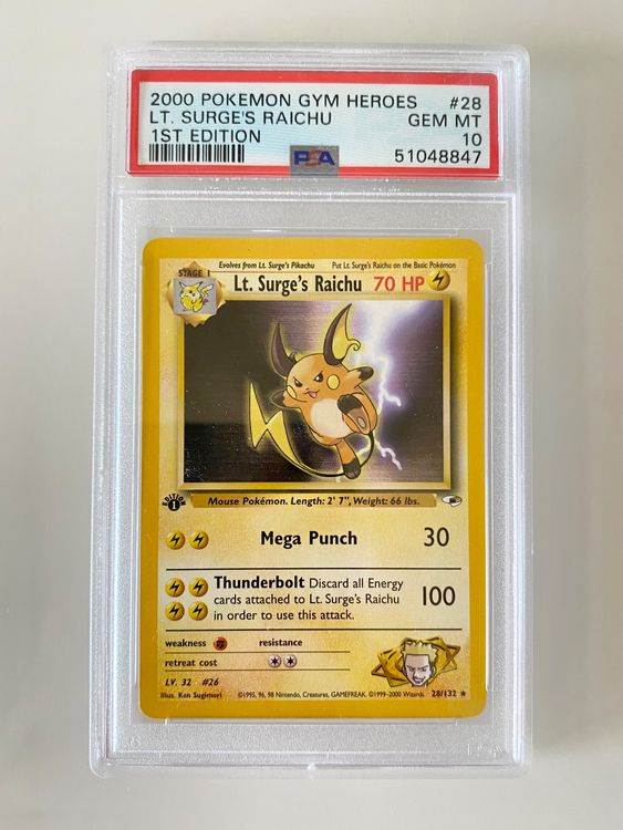 LT. SURGE'S RAICHU PSA 10 1ST EDITION (Neu (gemäss Beschreibung)) in ...