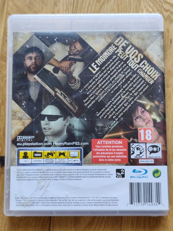 Heavy Rain playstation PS2 boite + notice en français (D'occasion) à ...